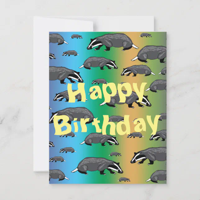 Badger Birthday Card | Zazzle