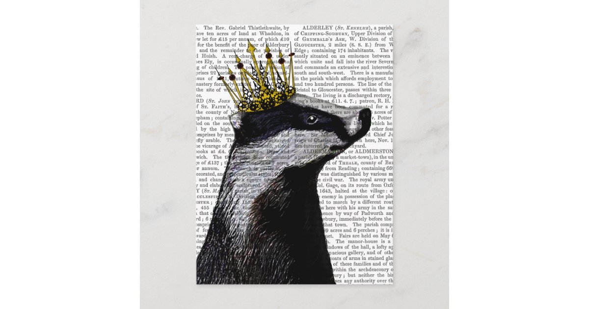 Badger King Postcard | Zazzle