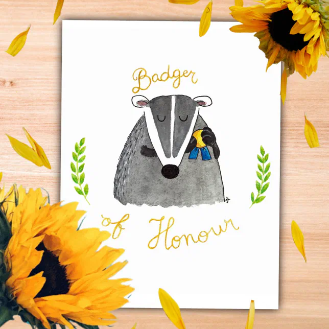 Badger of Honour postcard by Nicole Janes | Zazzle