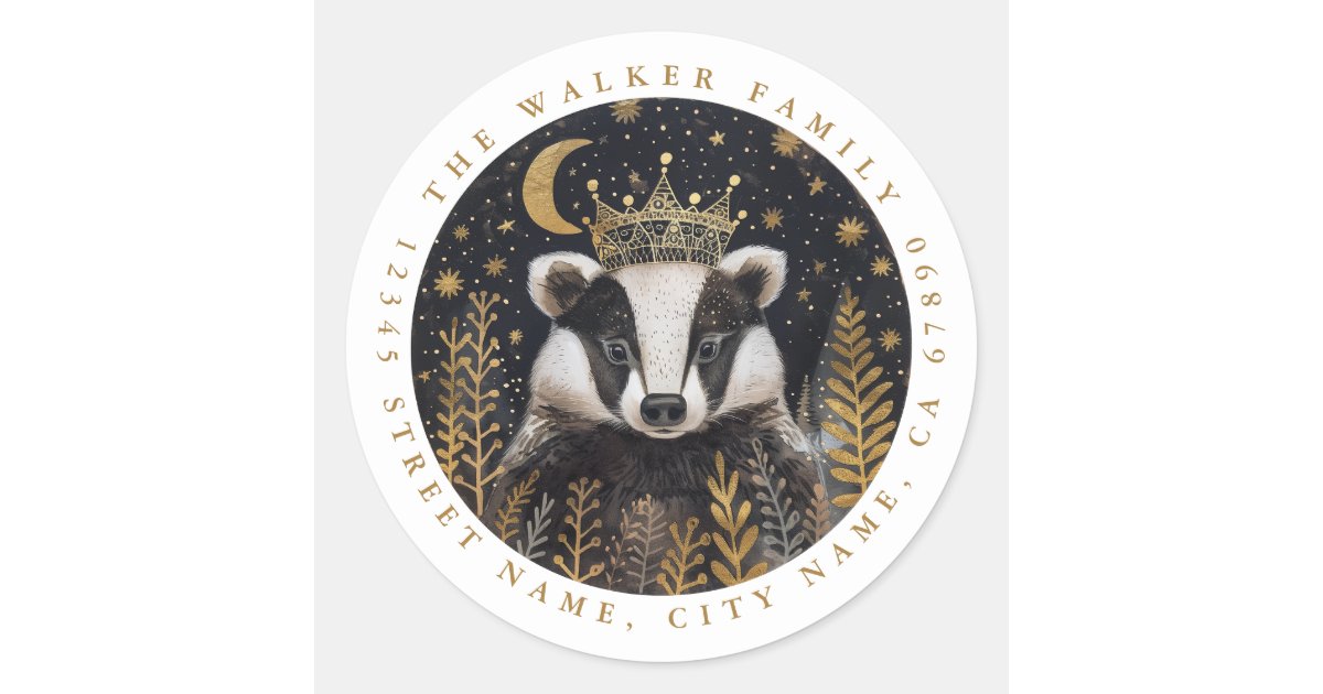 Badger Round Stickers | Zazzle
