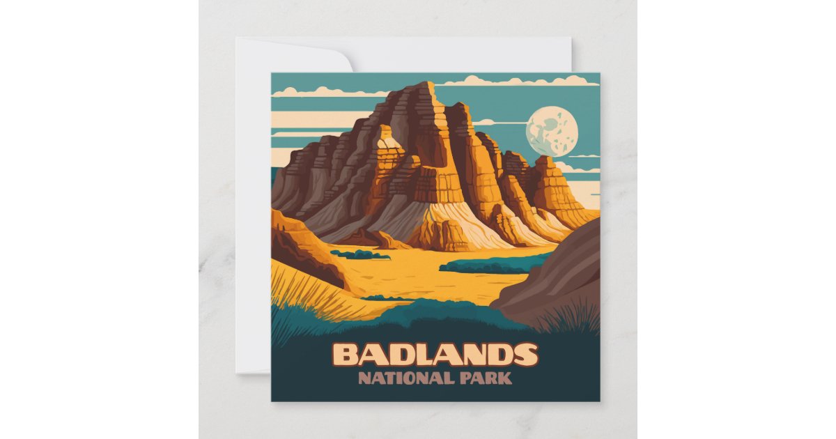 Badlands National Park Mountains Retro | Zazzle