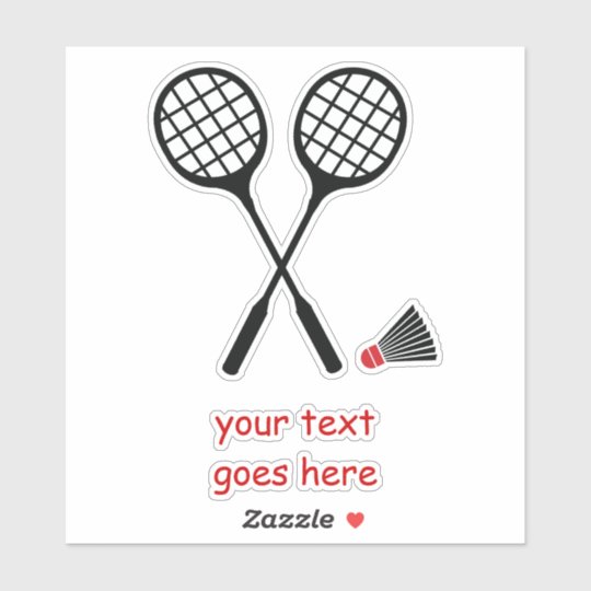 Badminton gifts, racquet and shuttlecock sticker | Zazzle.com