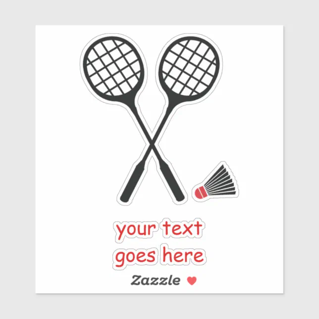 Badminton gifts, racquet and shuttlecock sticker | Zazzle