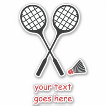 Badminton gifts, racquet and shuttlecock sticker | Zazzle