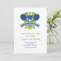 Badminton Invitation | Zazzle