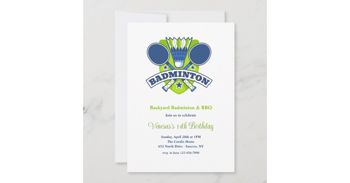 Badminton Invitation | Zazzle