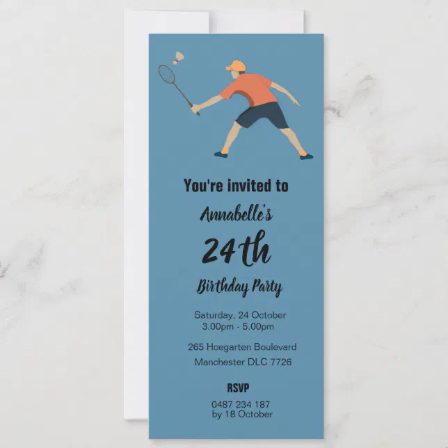 Badminton Invitation | Zazzle