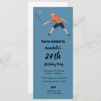 Badminton Invitation | Zazzle