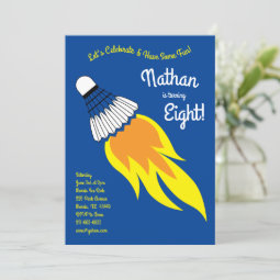 Badminton Kids Birthday Party Sports Invitation | Zazzle