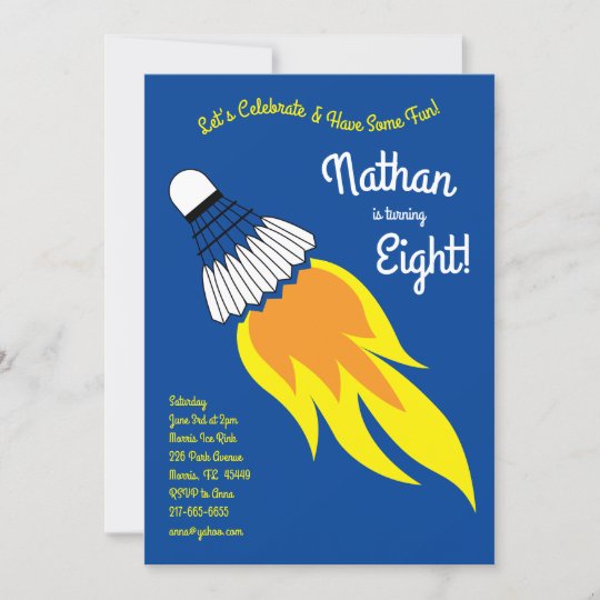 Badminton Kids Birthday Party Sports Invitation | Zazzle.com