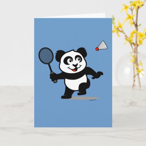 Badminton Panda Card | Zazzle