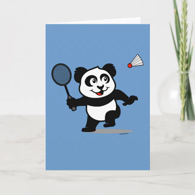 Badminton Panda Card | Zazzle