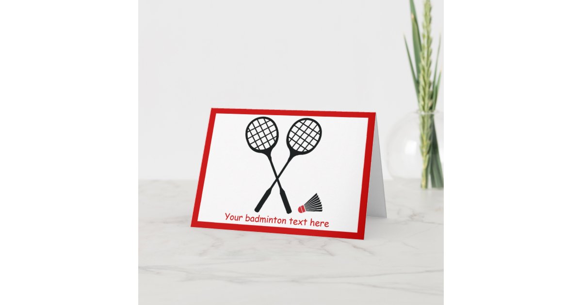 Badminton racquet and shuttlecock horizontal card | Zazzle