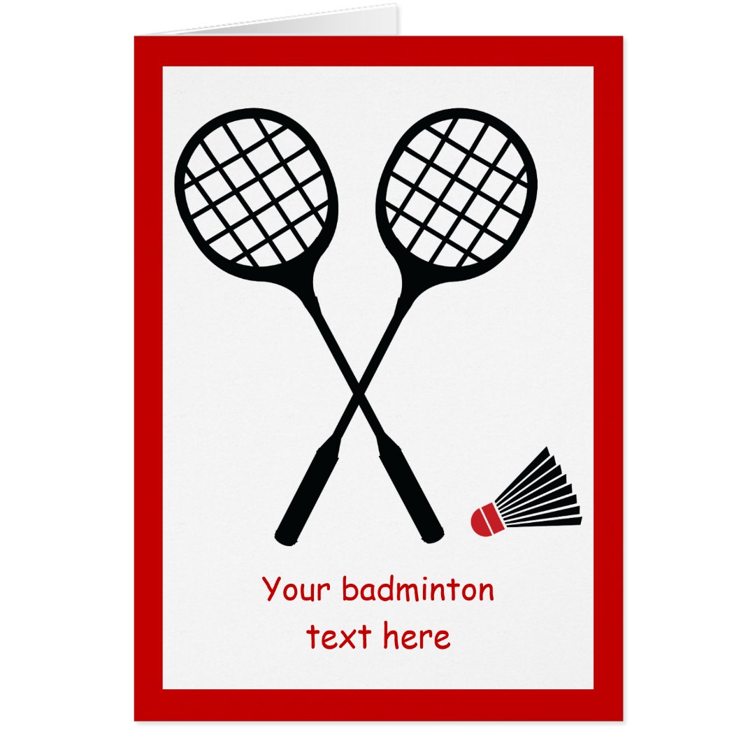 Badminton racquet and shuttlecock vertical card | Zazzle