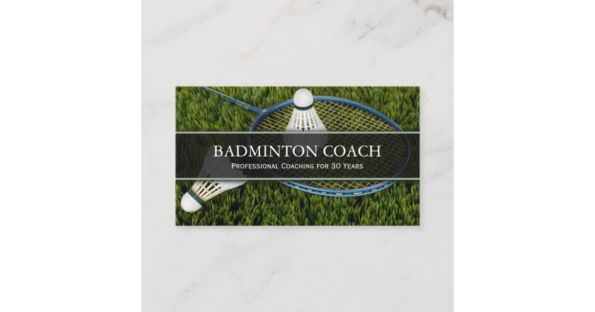 Badminton Raquet - School Coach Business Card | Zazzle