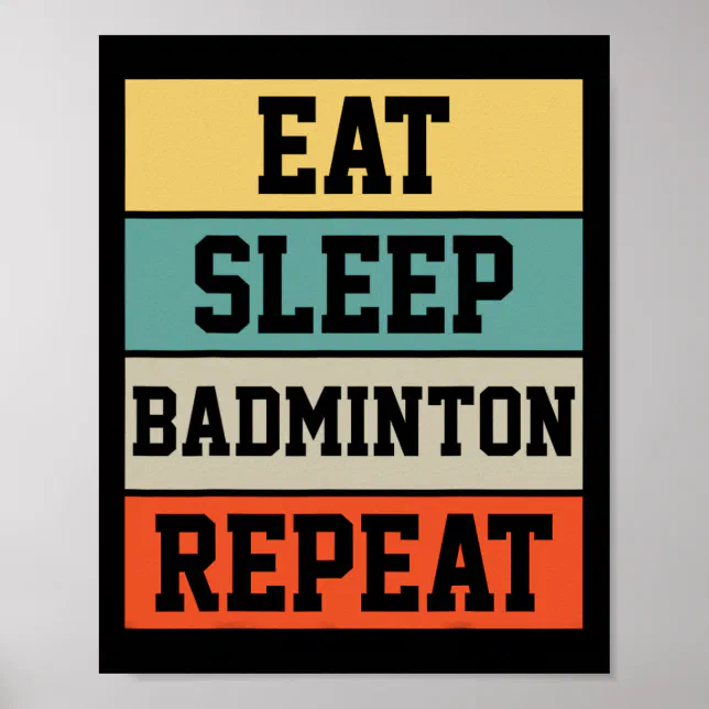Badminton Sport Player Retro Funny Gift Poster | Zazzle