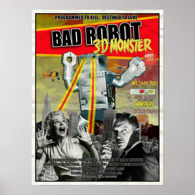 BADROBOT 3D B-Movie Poster | Zazzle