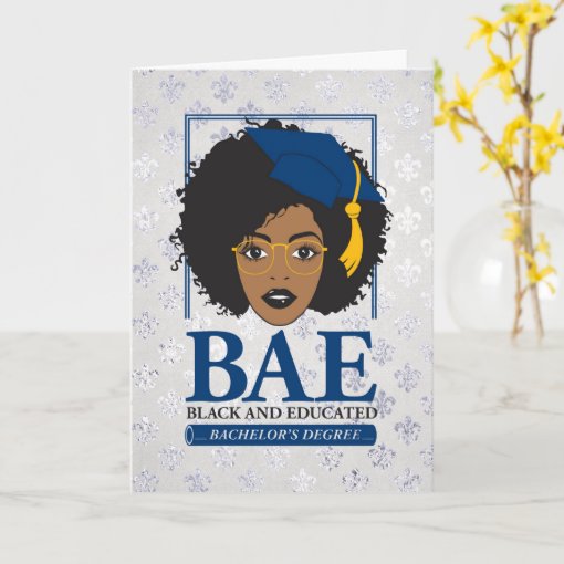 BAE Black and Educated Bachelor's Graduation Card | Zazzle
