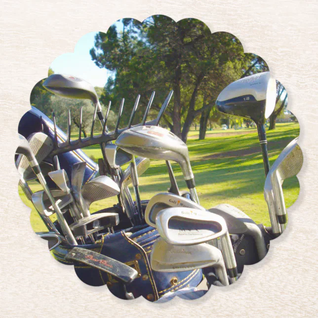 Bag Full Of Golf Clubs, Paper Party Coasters | Zazzle