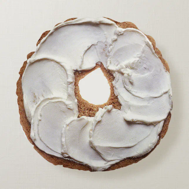 Bagel and Cream Cheese Round Pillow | Zazzle