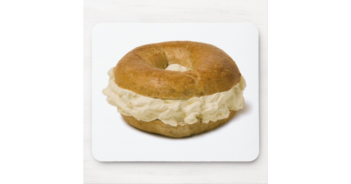 Bagel w/Cream Cheese Mouse Pad | Zazzle