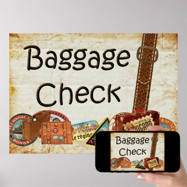 Baggage Check Sign | Zazzle