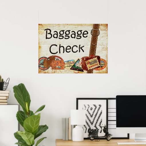 Baggage Check Sign | Zazzle