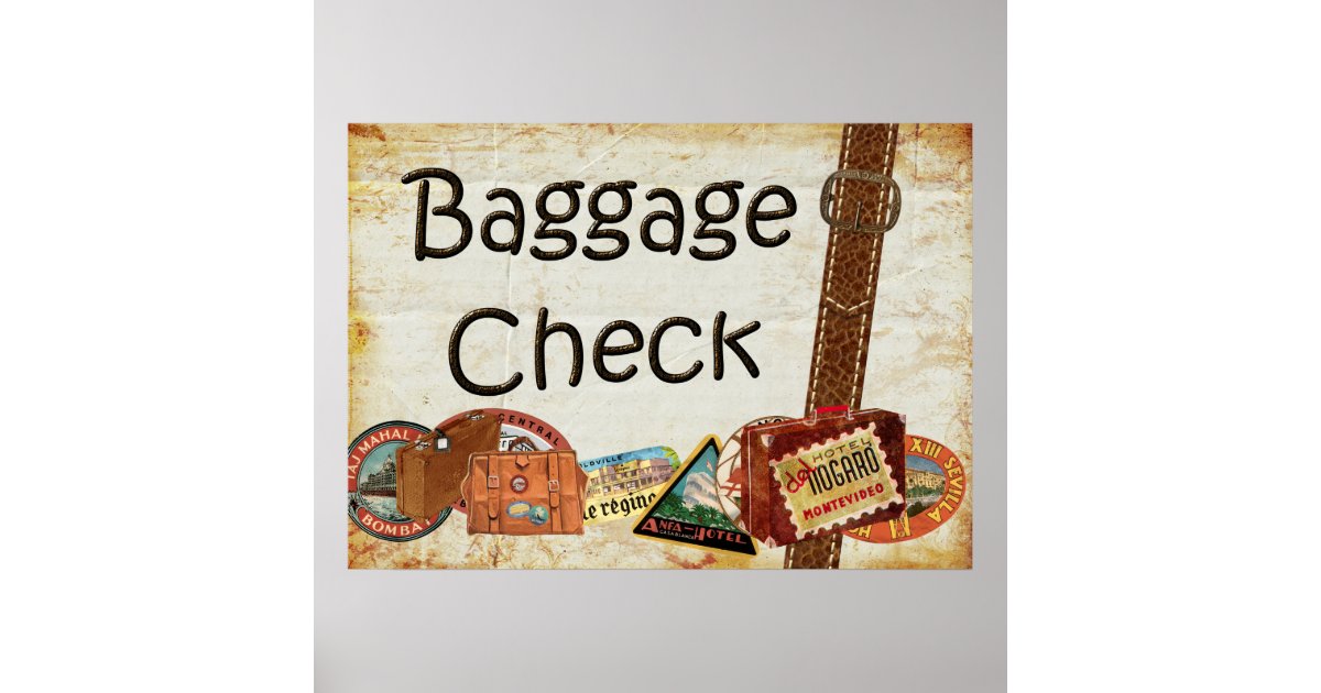 Baggage Check Sign | Zazzle