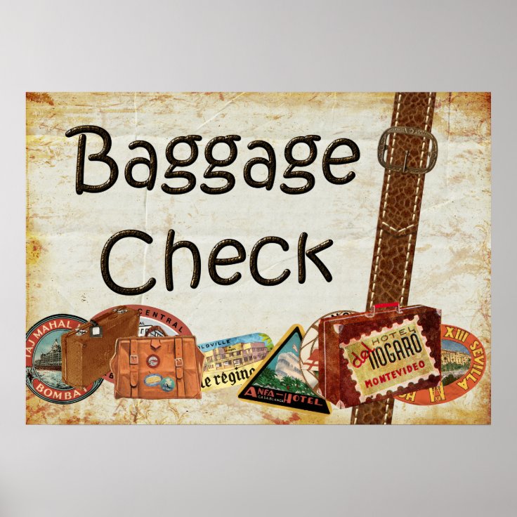 Baggage Check Sign | Zazzle