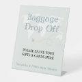 Baggage Drop Off Gift & Cards Travel Baby Shower Pedestal Sign | Zazzle