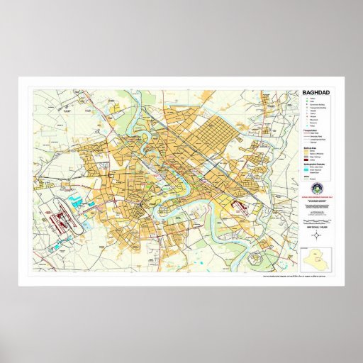Baghdad City Iraq Map - 2003 Poster | Zazzle