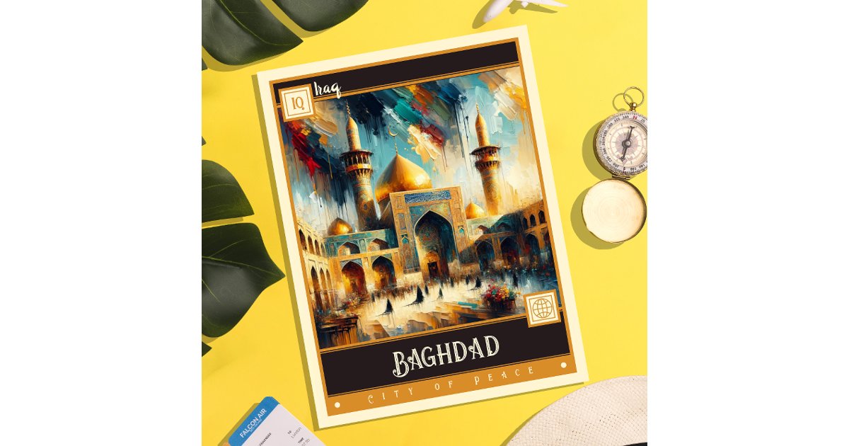 Baghdad, Iraq | Vintage Painting Postcard | Zazzle