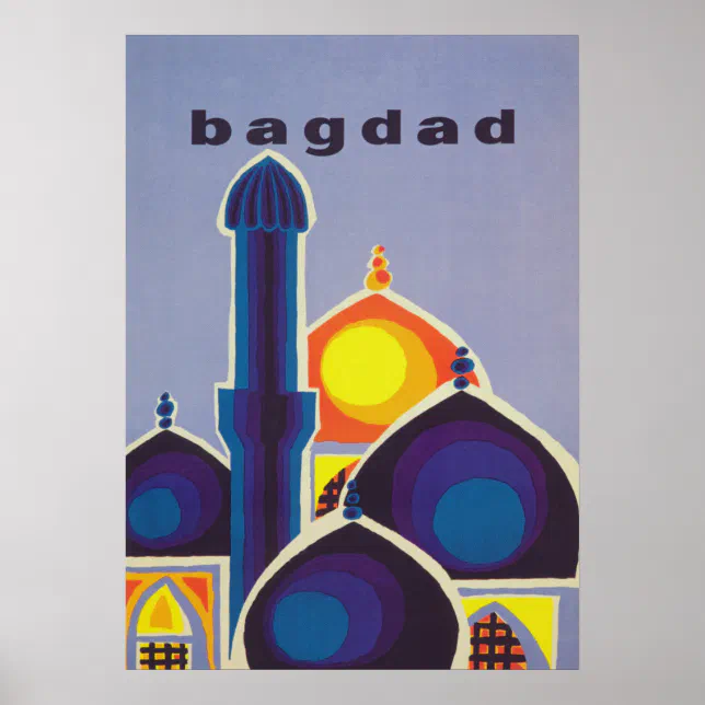 Baghdad Retro Vintage Travel Poster | Zazzle
