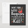Bagpipe Quote Kilt Music Scotland Bagpiping Humor Postcard | Zazzle