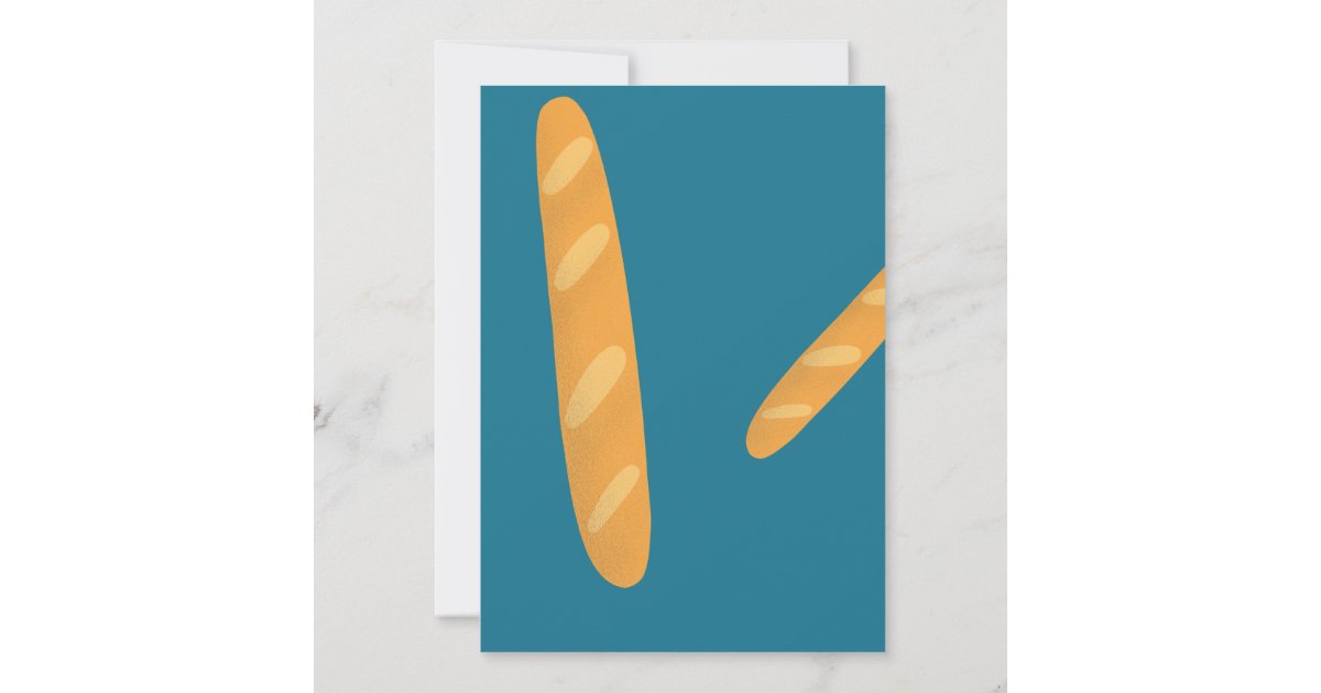 Baguette bread bun invitation | Zazzle