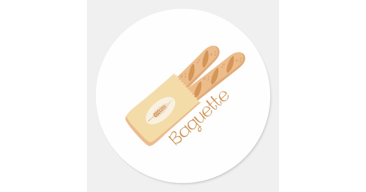 Baguette Classic Round Sticker | Zazzle