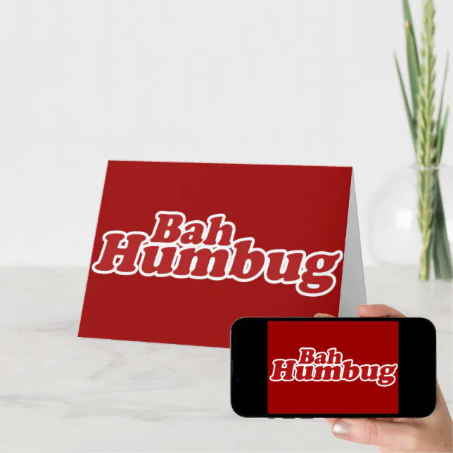 Bah Humbug Christmas Scrooge Holiday Card | Zazzle