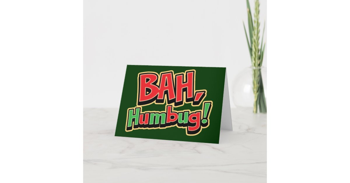 Bah Humbug Greeting Cards - Dark Background | Zazzle