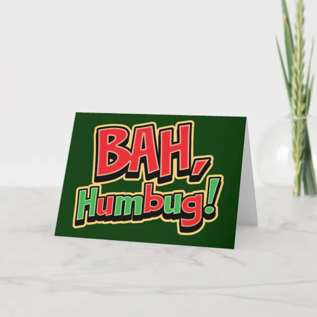 Bah Humbug Greeting Cards - Dark Background | Zazzle