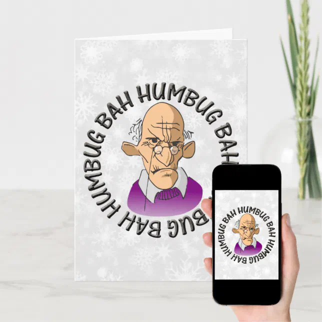 Bah Humbug Old Man Holiday Card | Zazzle