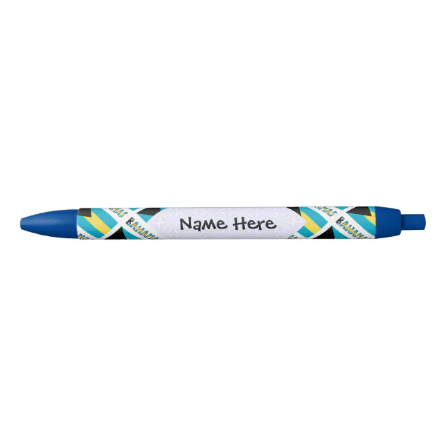 Bahamas and Bahaman Flag Tiled Personalized Pen | Zazzle