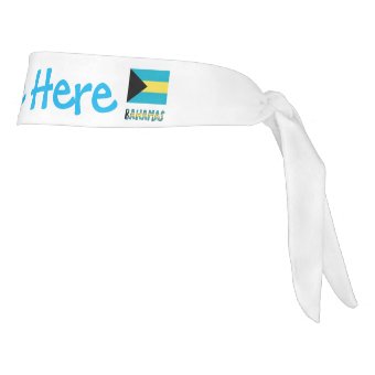 Bahamas and Bahamian Flag Blue Personalized Tie Headband | Zazzle