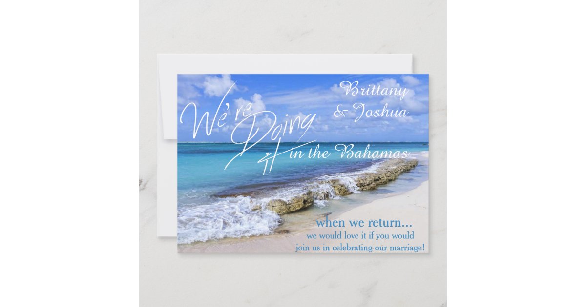 BAHAMAS BEACH SHORE WEDDING INVITATION | Zazzle