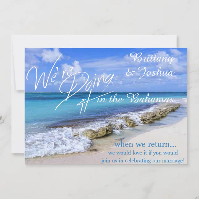 BAHAMAS BEACH SHORE WEDDING INVITATION | Zazzle