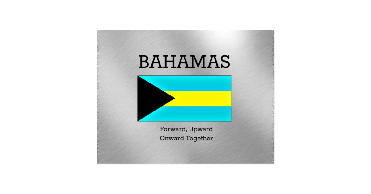 Bahamas flag and motto postcard | Zazzle.com