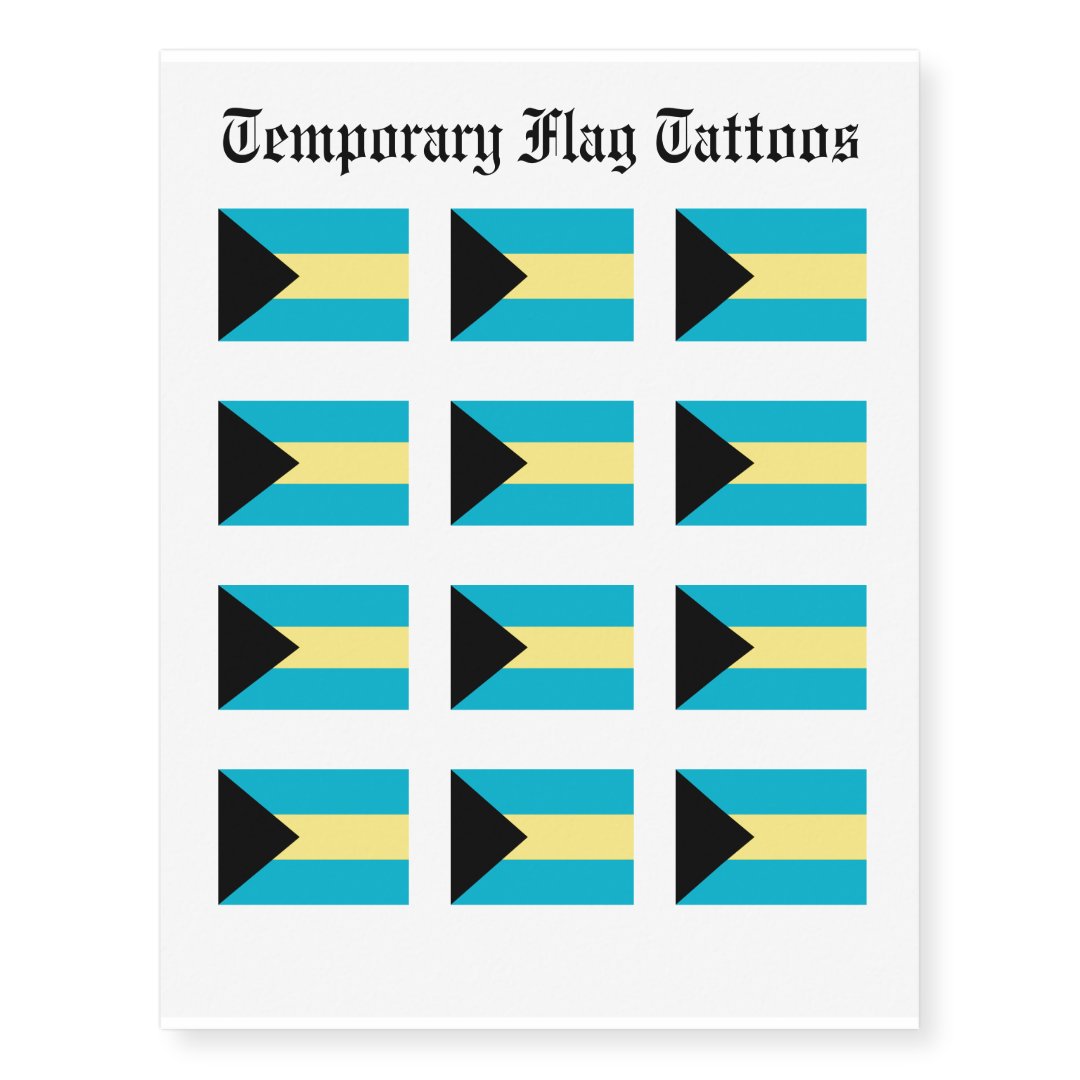 Bahamas Flag Temporary Tattoos | Zazzle