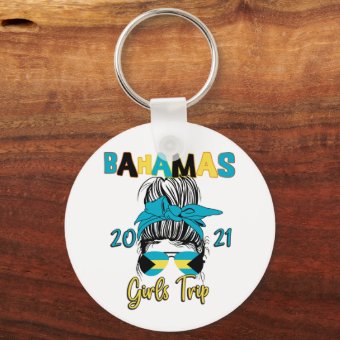 Bahamas Girls Trip Vacation Matching 2021 Keychain | Zazzle
