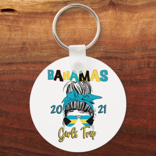 Bahamas Girls Trip Vacation Matching 2021 Keychain | Zazzle