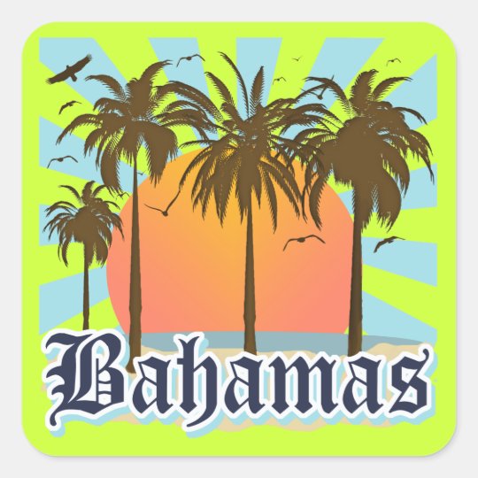 Bahamas Islands Beaches Square Sticker | Zazzle.com