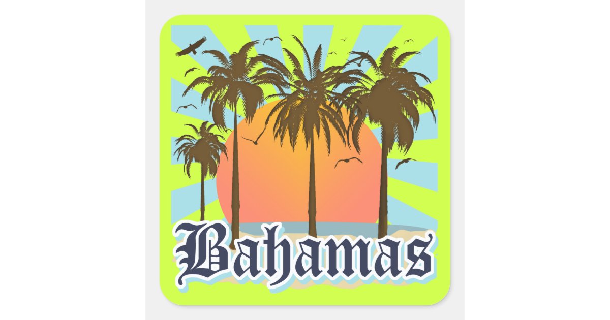 Bahamas Islands Beaches Square Sticker | Zazzle